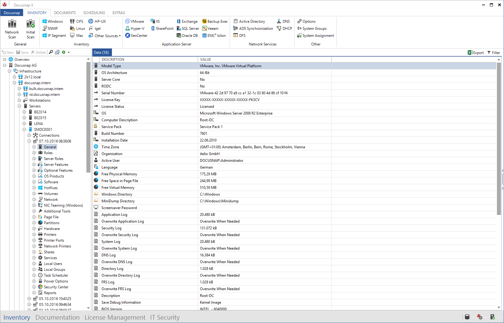Network documentation without agents